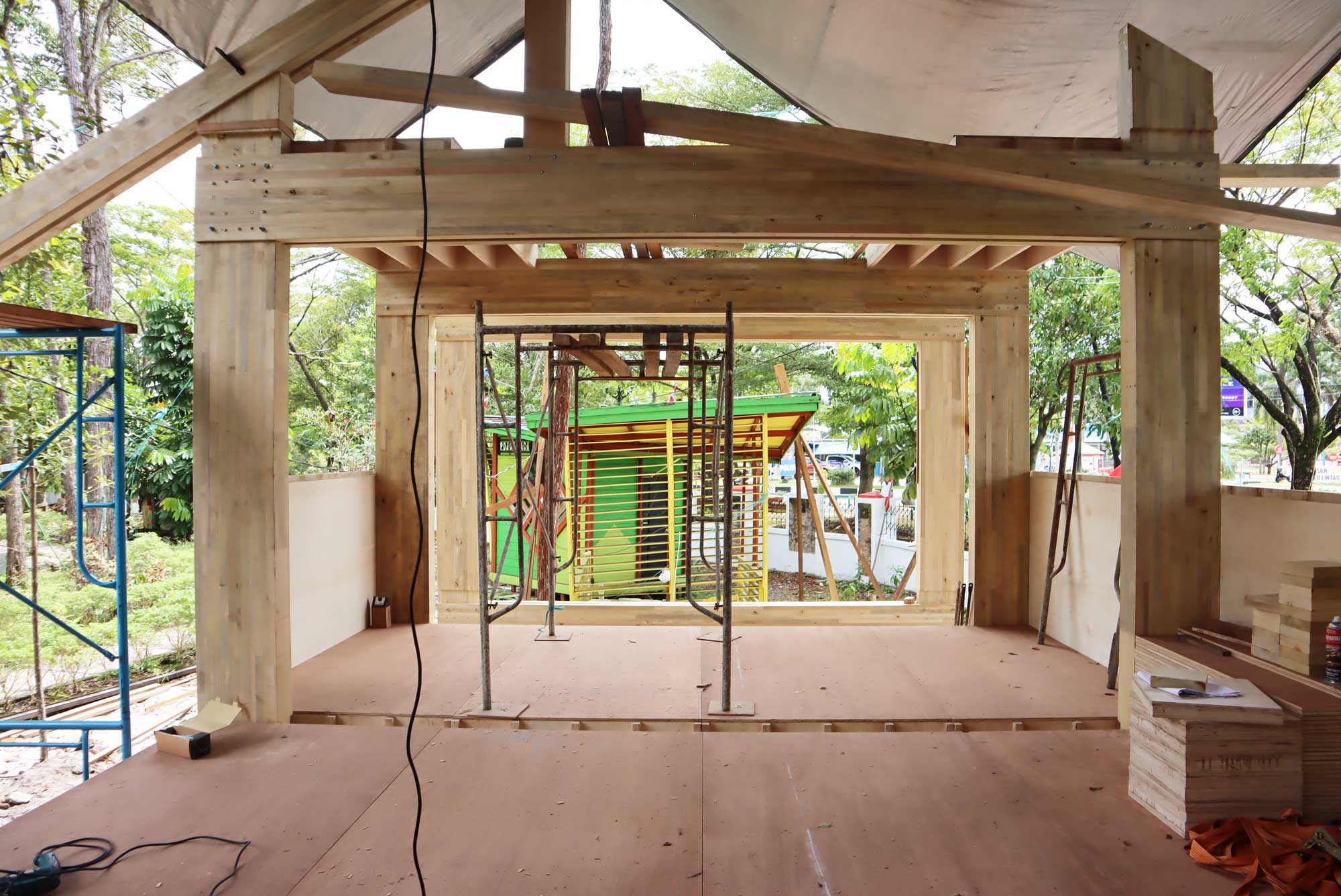 Pilot project made of Sengon Lightweight Timber was constructed in ...